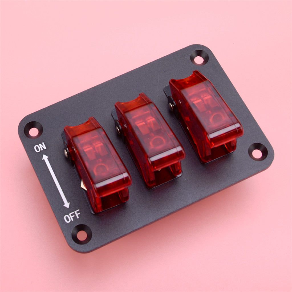 3-Gang Circuit On Off LED Rocker Ignition Toggle Switch Panel Breaker ...