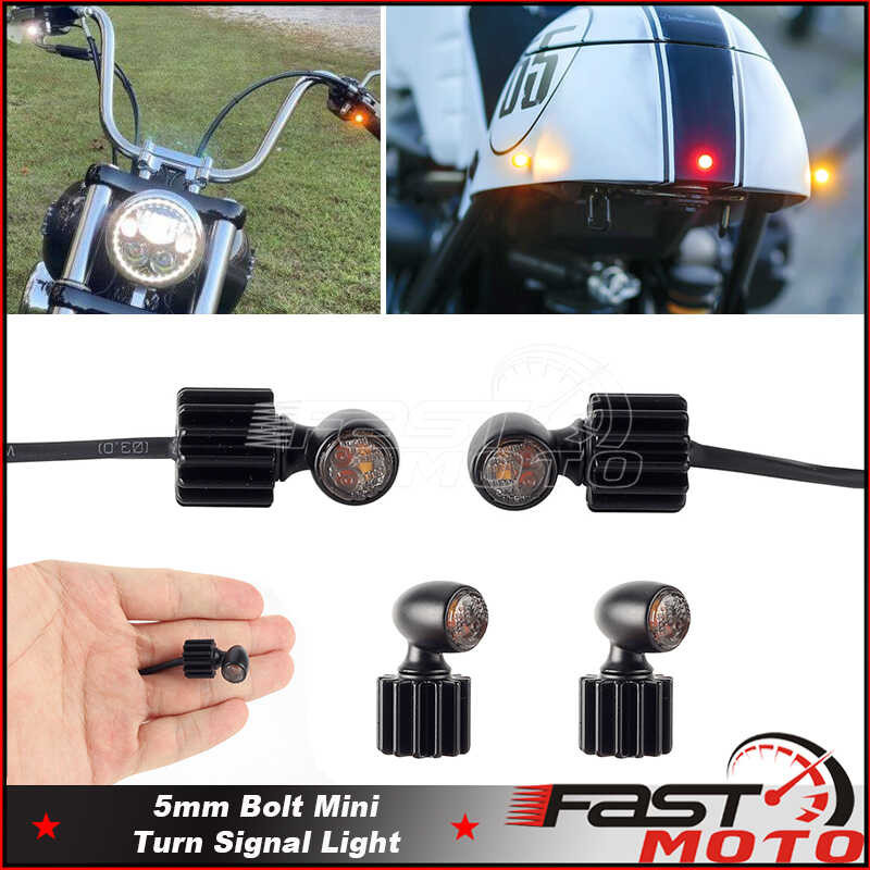 Motorcycle Mini LED Turn Signal Indicator For Harley Chopper Bobber ...