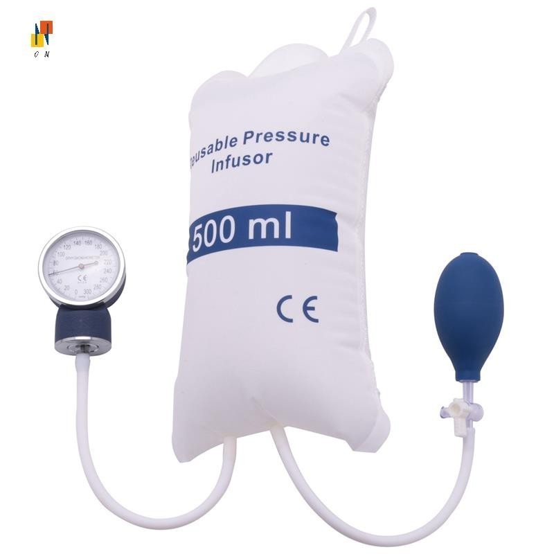 Infusion Pump Pressure Bag 500Ml with Gauge and Hand Pump Ball Reusable ...