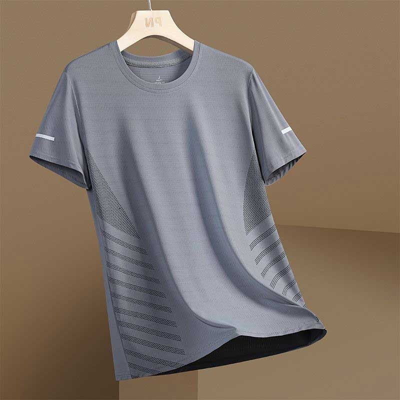 [4 Colors] M-5XL Ice Silk Men's Dri-fit Shirt Fashion Quick-Dry Solid Color Training/Sports ...