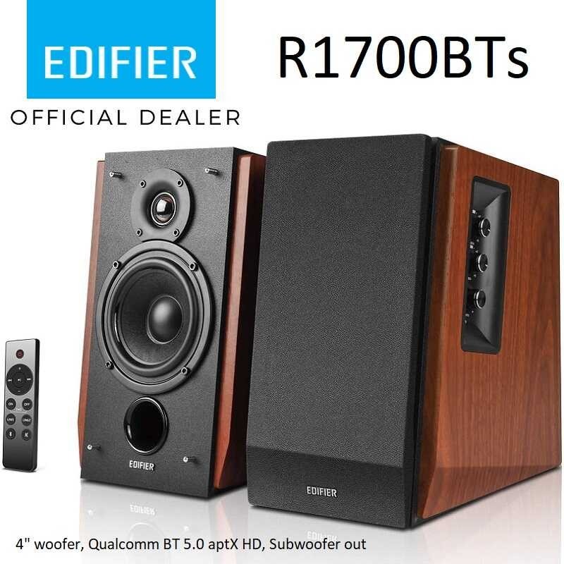 Edifier R1700BTs Wireless Bluetooth v5.0 aptX HD Desktop Bookshelf ...