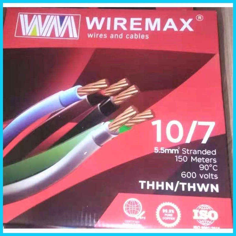 ♒ WIREMAX THHN/THWN Stranded Wire PER 10m, 20m & 30m SIZE 8/7 (8.0mm) & 10/7 (5.5mm) 100% PURE ...