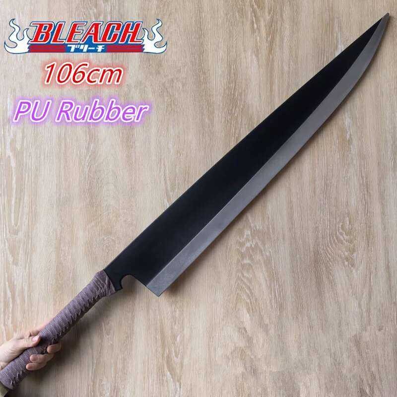 Anime 106cm Cosplay Sword Knife Kurosaki ichigo Weapon Black Katana ...