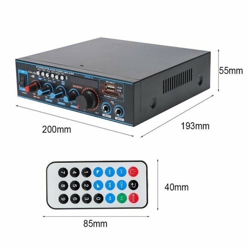 【2025 New】High Power 800W Bluetooth 5.0 Amplifier HIFI 2CH LCD display ...