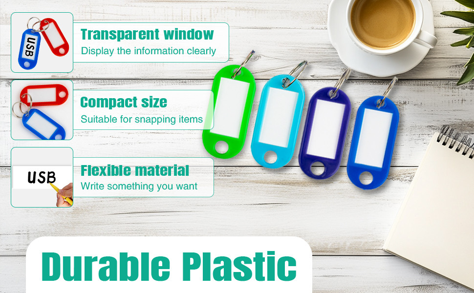 5Pcs Colorful Language ID Tag / Plastic Name Tags with Split Ring ...