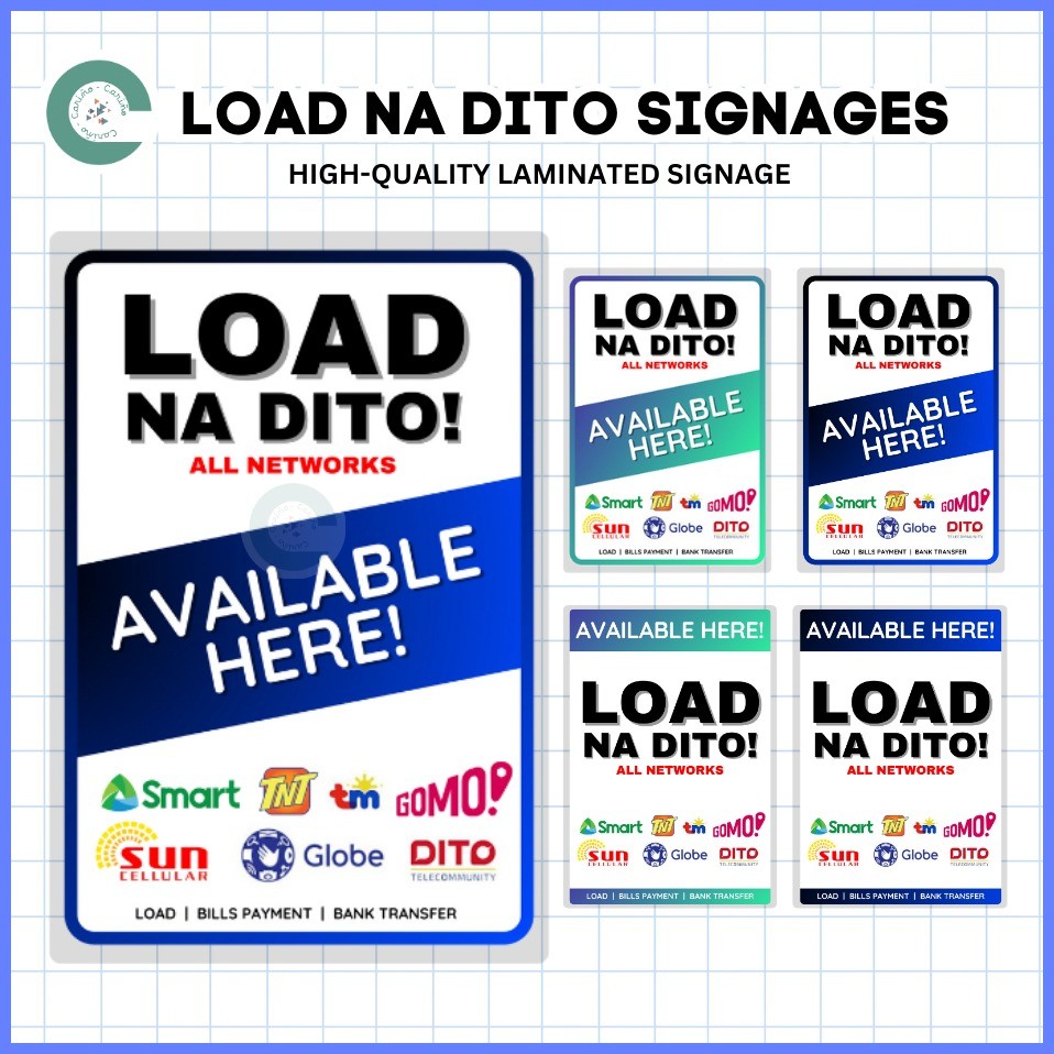 Load Na Dito Signage l Load Available here Signage | Laminated Signage ...