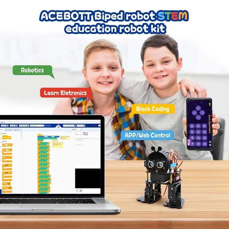 Bionic ACEBOTT Biped Robot Kit For Arduino Esp32 DIY Dancing Electronic Toy APP Control Scratch ...
