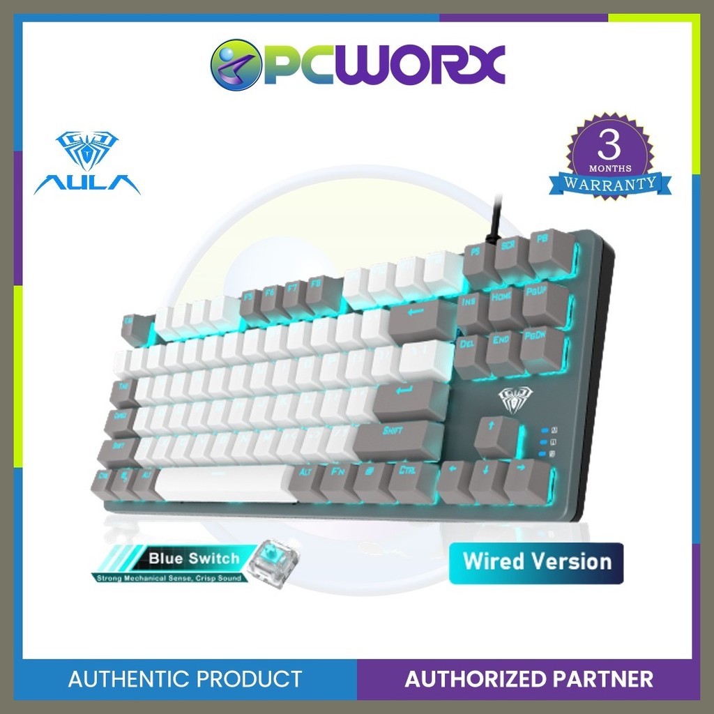 ∇ ⚽︎ ☽ Aula F3287 Wired TKL Rainbow Mechanical Gaming Keyboard | Shopee ...