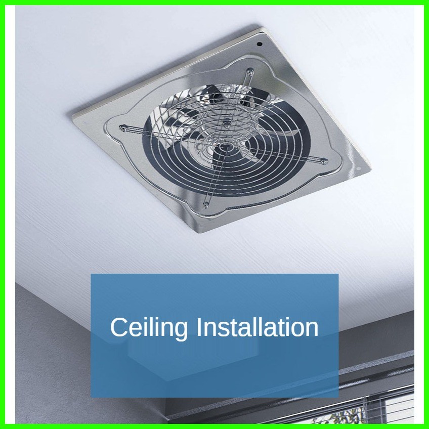 Stainless Steel Exhaust Fan Ventilation Fan 6 inch Wall-Mounted Exhaust ...