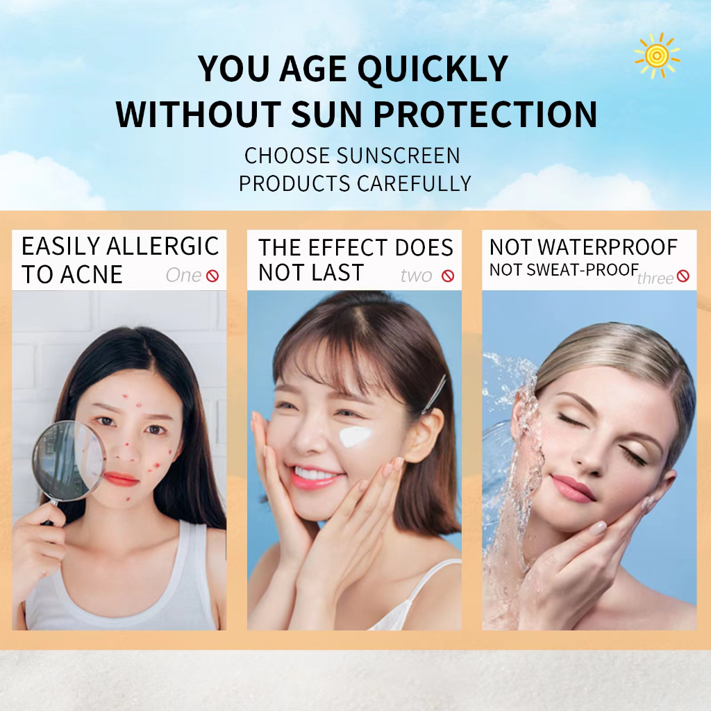 SUNISA SPF 90+ Skincare Sunscreen Cream Waterproof Lasting Moisturizing ...