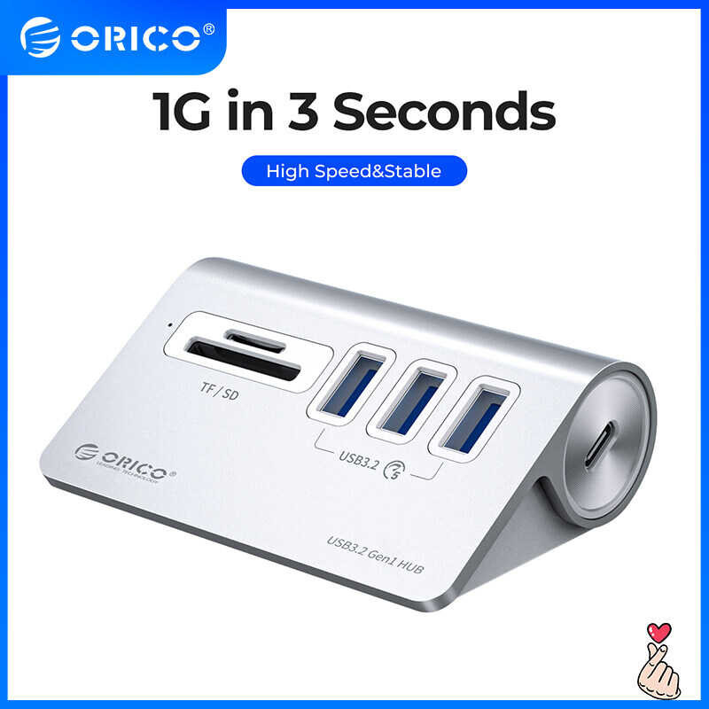 USB HUBS ORICO Aluminum Powered 5Gbps HUB PD18W Charger USB3.2 Type USB ...