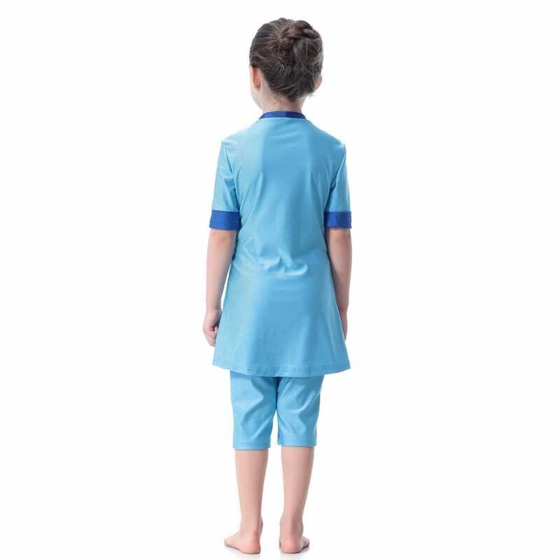 Yongsen Islamic Badpak Muslim Hijab Girl Modest 3 Pieces Swimsuit Full