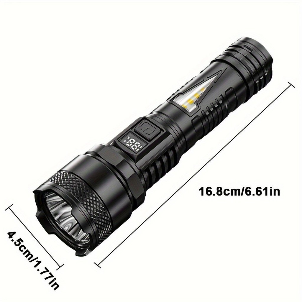 Rechargeable LED Flashlight, Portable Flashlight, Intelligent Power ...