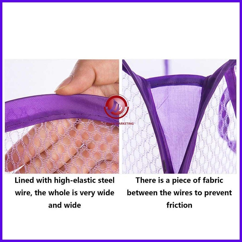 Foldable Laundry Basket /Dirty Clothes Storage Basket /Pop-Up Net Mesh ...
