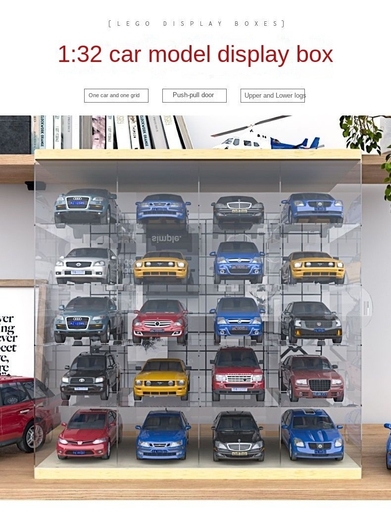 1:32 Car Model Display Box Acrylic Model Children Play Alloy Car Toy ...