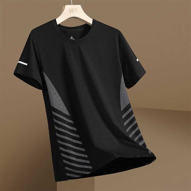 [4 Colors] M-5XL Ice Silk Men's Dri-fit Shirt Fashion Quick-Dry Solid ...