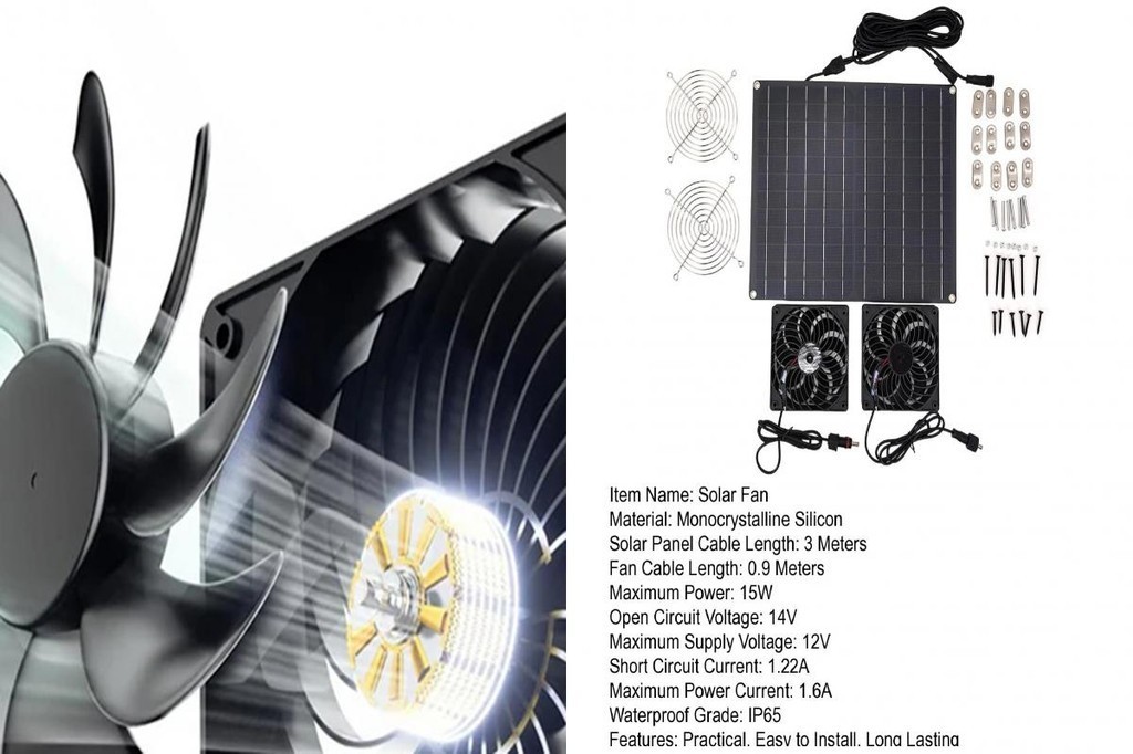 COOD Solar Panel Fan Solar Exhaust Fan High Efficiency Solar Panel ...