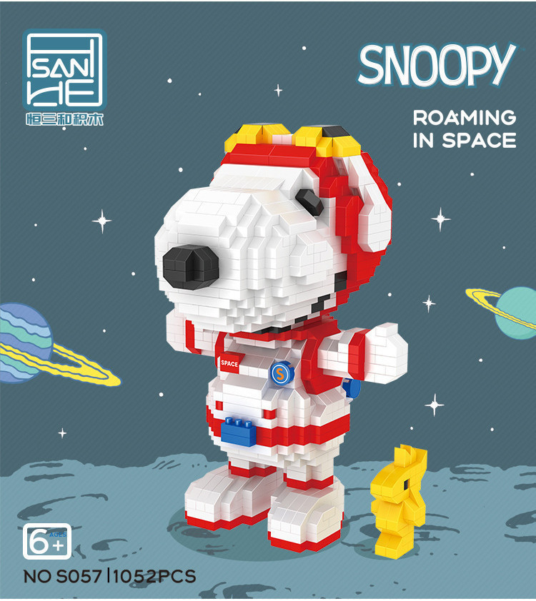Nano Blocks S057-S062 Snoopy Astronaut Building Blocks Charlie Linus ...