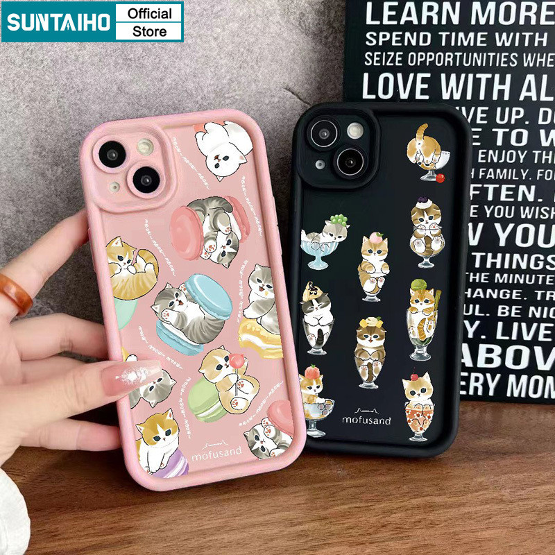 Suntaiho Cute Funny Mofusand Macaroon Pattern Phone Case for Iphone 15 ...