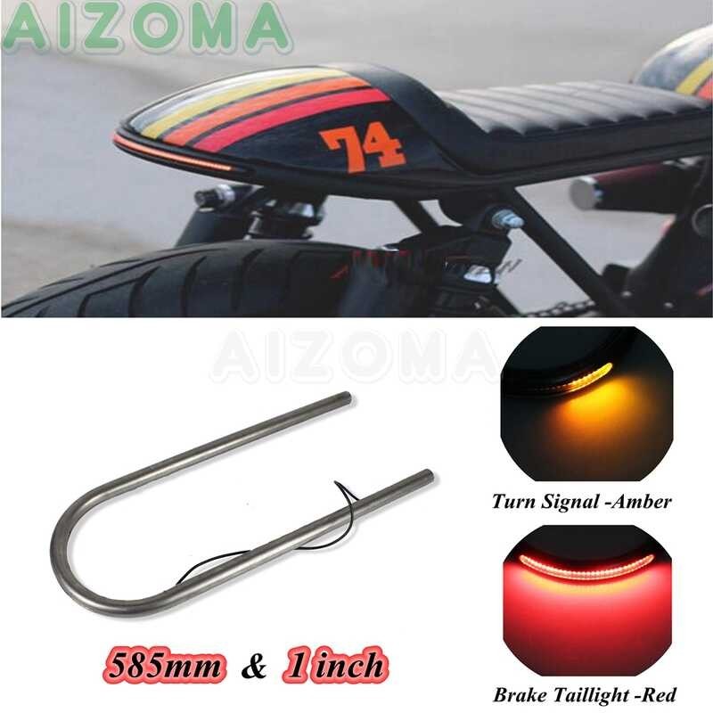 Cafe Racer Motorcycle Rear Seat Frame Hoop Longer Loop w/ LED Indicator ...