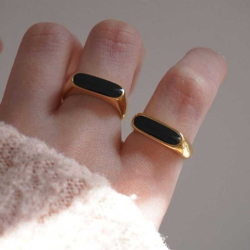 JPTD Trendy Vintage Square Copper Simple For Girls Jewelry Women ...