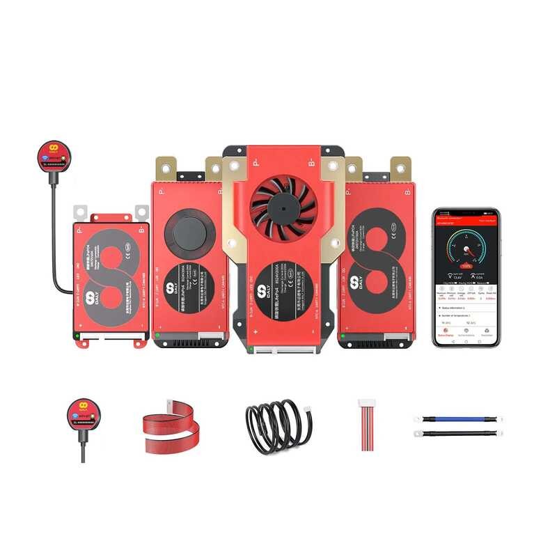 Smart Daly BMS Lifepo4 4S 12v 8S 24V 16S 48V BMS RS485 CAUS 100A 200A 250A Battery 18650 1A 5A ...