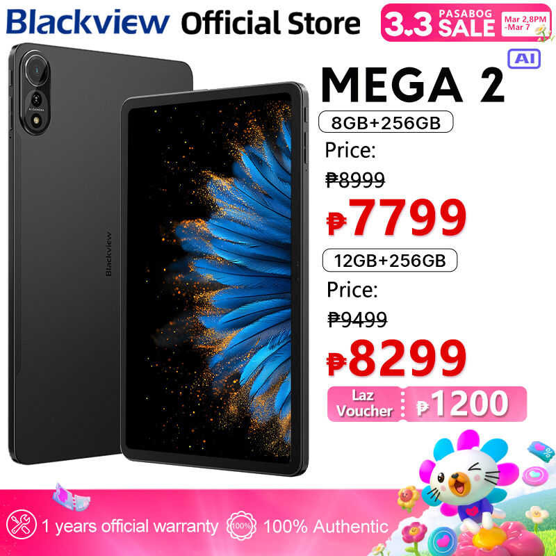 Arrival Blackview NEW MEGA 2 Tablet 12-Inch Fhd+ 2K Display Android 15 8Gb/12Gb+256Gb 9000Mah ...
