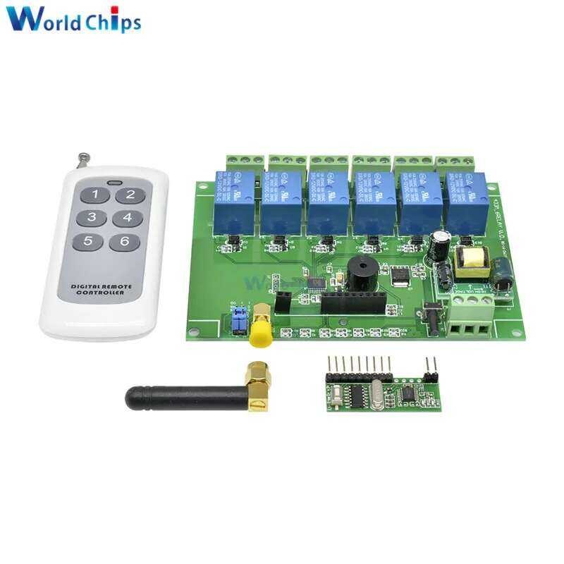 433Mhz 6Ch 6 Channel Module RF Relay Board 110 240V Sa Remote Control ...