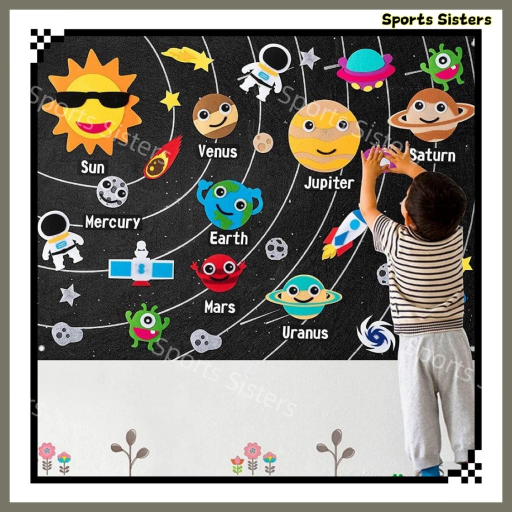 Outer Space Felt Montessori Plate Solar System Universe Frannel ...