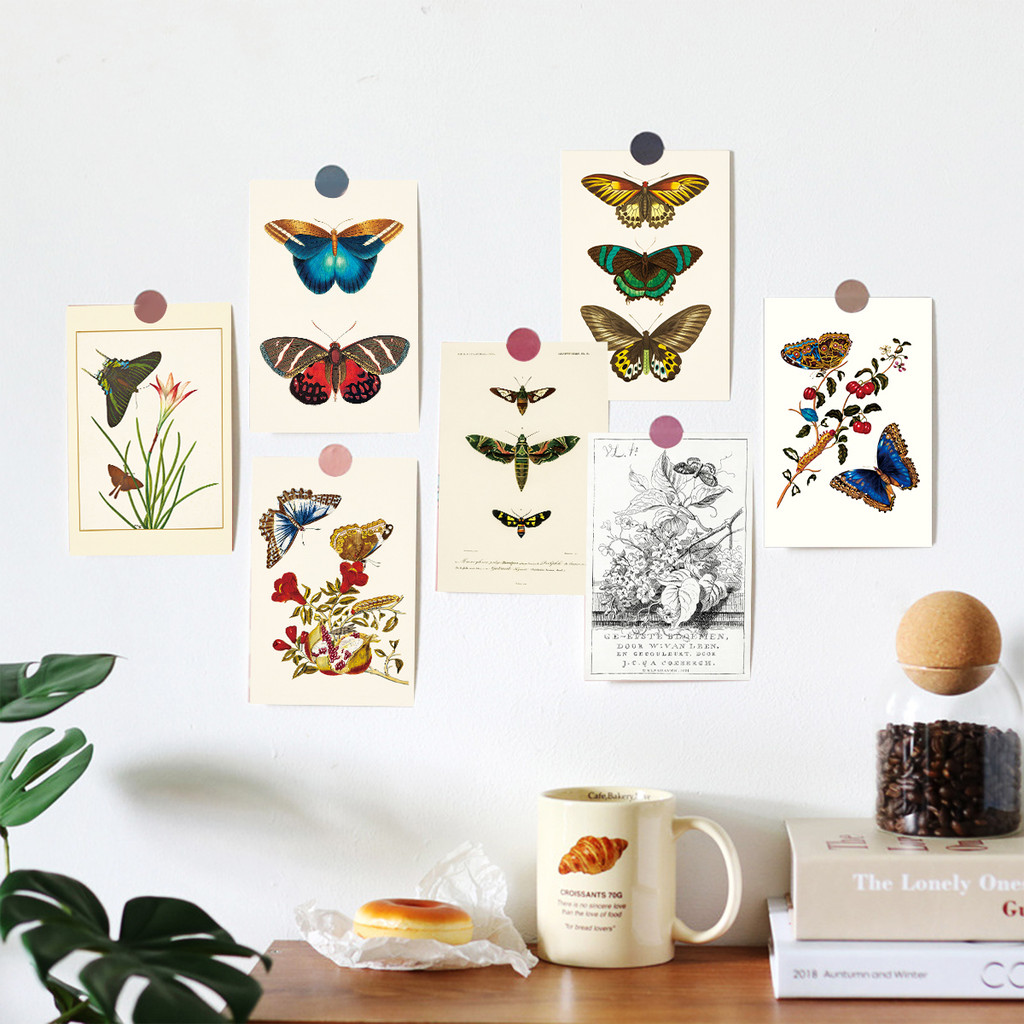 50Pcs Vintage Botanical Aesthetic Wall Collage Kit & Fauna Insects ...