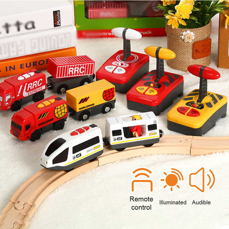Electric Train RC Toy Railway Diecast Locomotive Children Gifts Wood ...