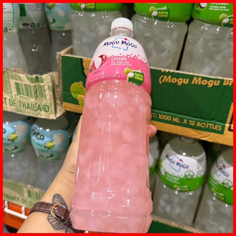 Mogu Mogu Lychee Juice with Nata de Coco 1L, Healthy Drink, Energy ...