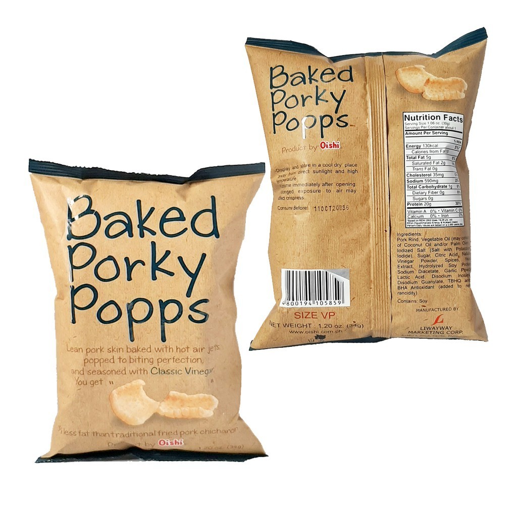 Baked Porky Popps in 34g - Classic Vinegar, Hot and Spicy - Keto ...