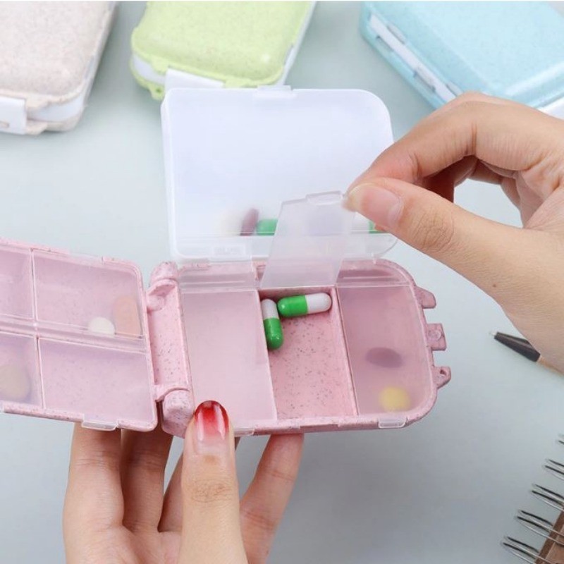 8 Divider Clamshell Design Medicine Tablet Pill Storage Organizer Heavy ...