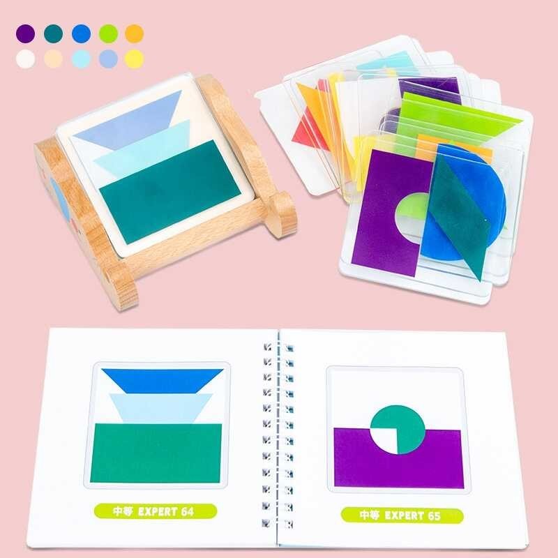 Layered Wooden Tangram Shadow Graph Overlay Space Logical Intelligence ...
