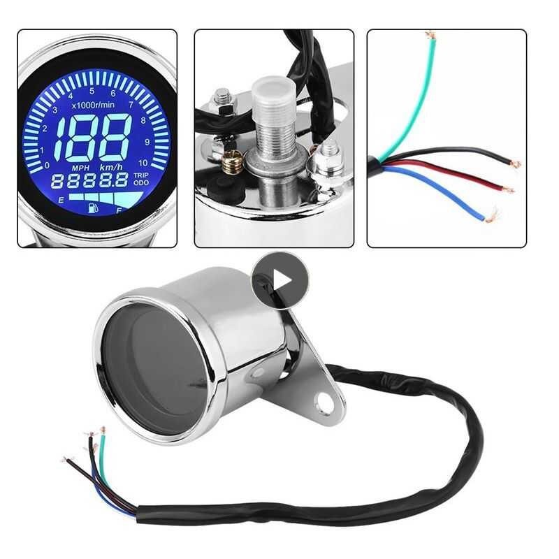 Universal Motorcycle Panel Speedometer LED Screen Multi Function ...