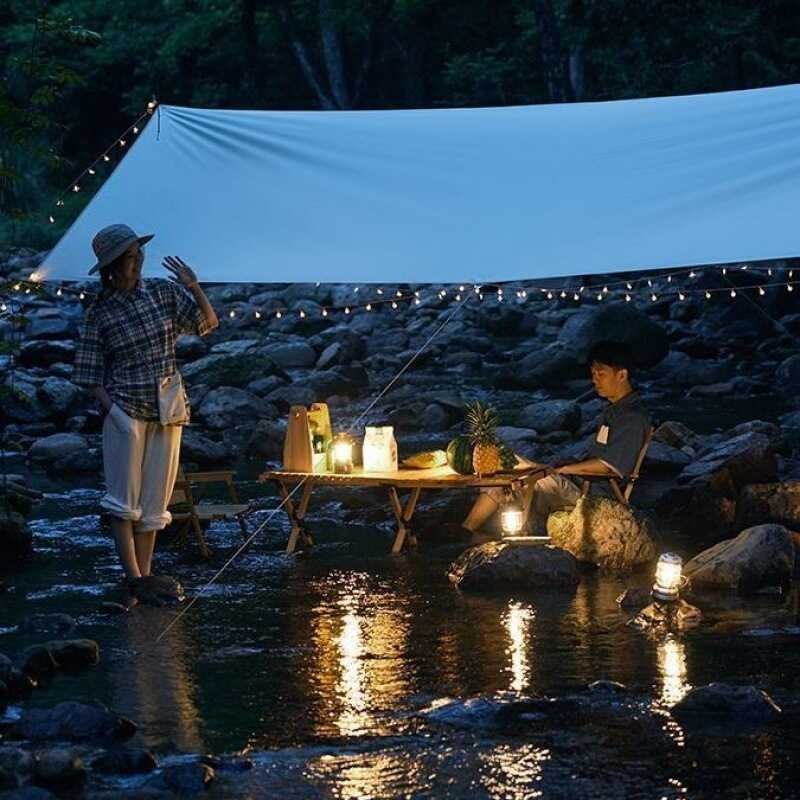 2025 Black rubber canopy camping protection, rain and un tent, portable ...
