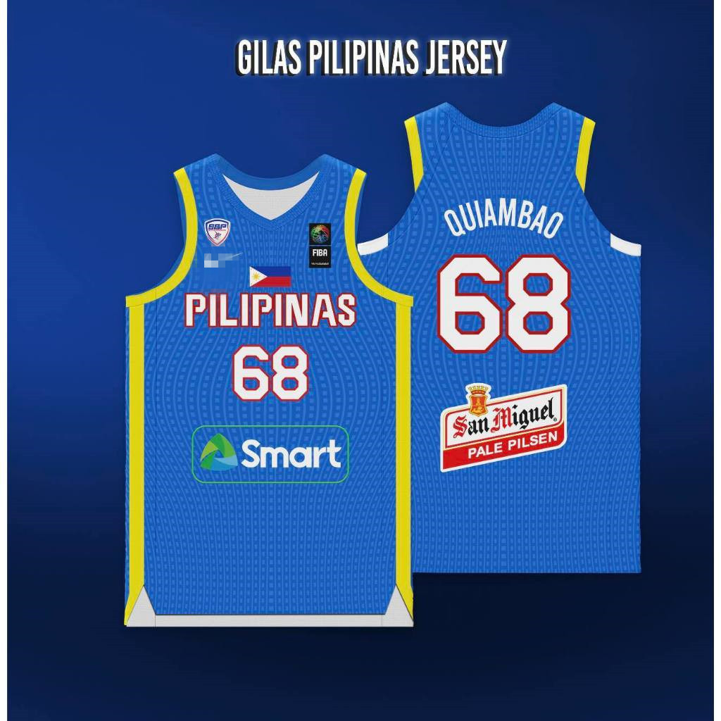 2024! GILAS PILIPINAS| KEVIN QUIAMBAO #68 BLUE JERSEY REGULAR CUT | PBA ...