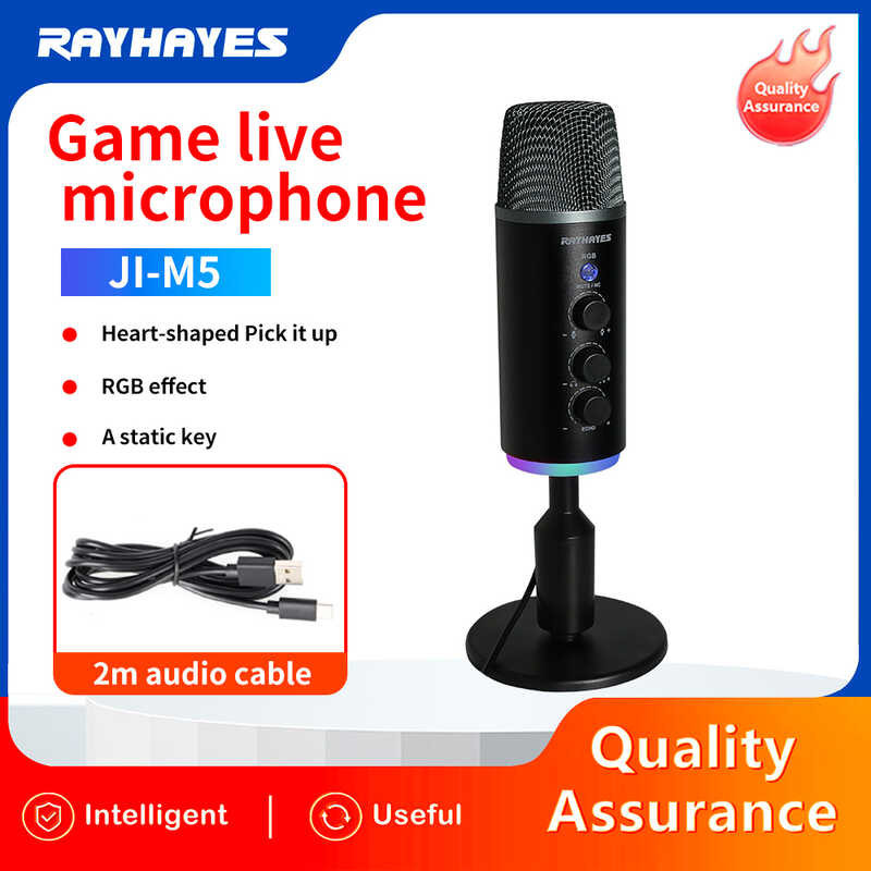 Microphone ng RAYHAYES USB Condenser may liwanag na Mic Gain | Shopee ...