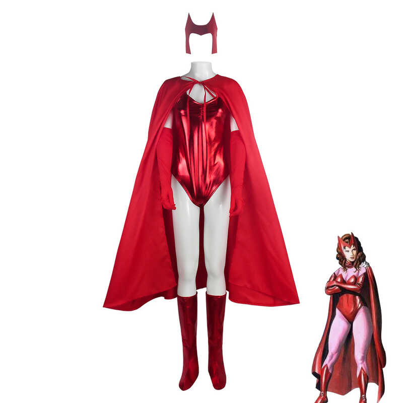 Scarlet Witch Wanda Vision cosplay costume red jumpsuit cosplay costume ...