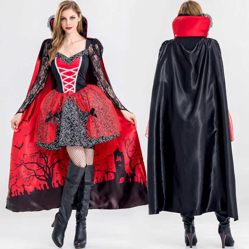 Halloween Vampire Costume Queen Costume Horror Ghost Bride Costume Ball ...