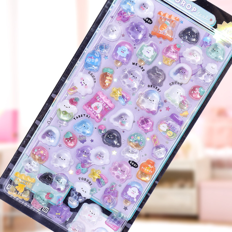 1 pc 3D Relief Stickers Scrapbooking Creative Candy Ghost Rabbit Drop ...