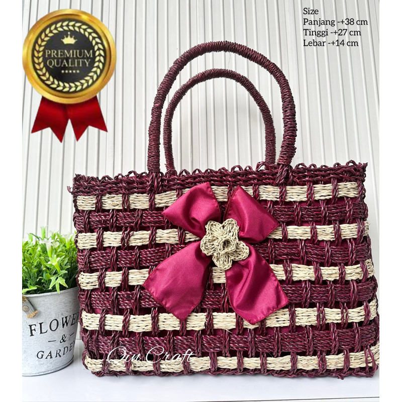 in stock Pandan Bag Rara Mamamia Box Ribbon Woven Bag Ethnic Bag ...