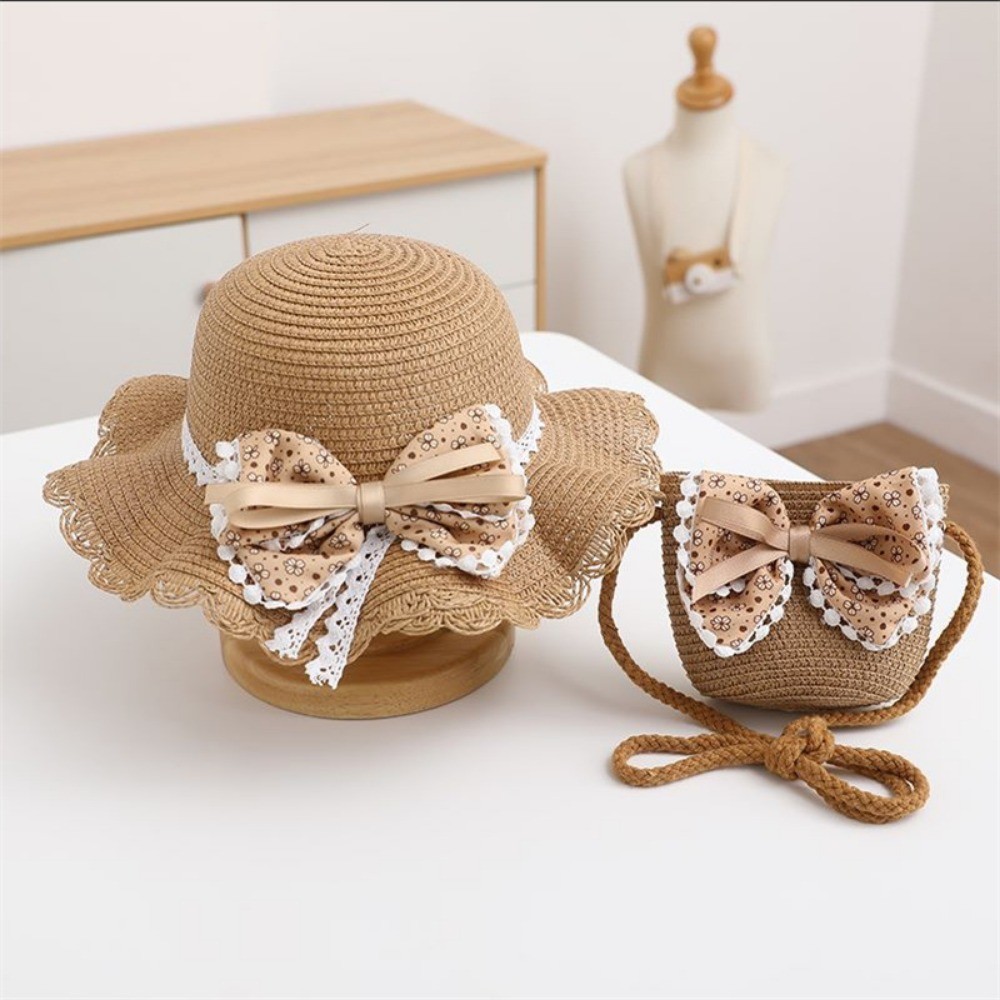 Bear Leader Children Outdoor Girls Sunscreen Princess Sun Hat + Bag ...