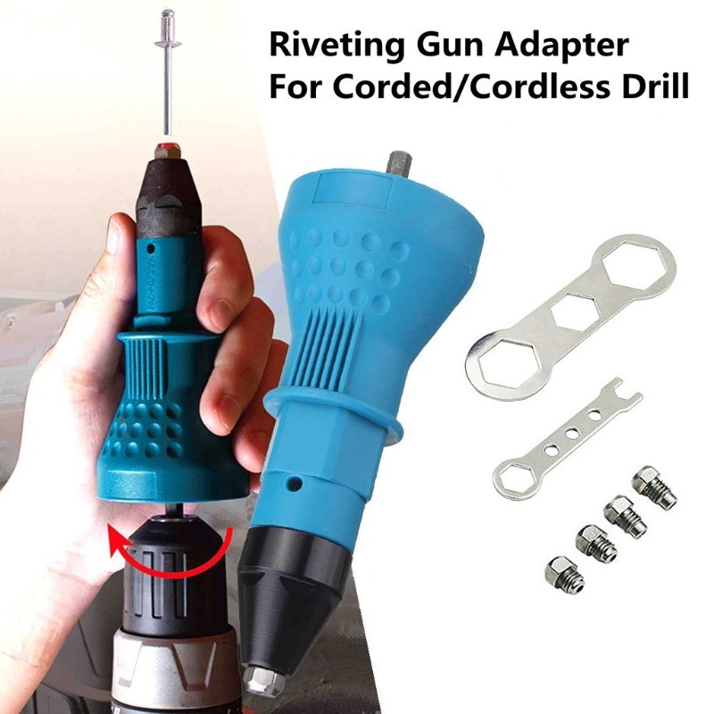 [COD]Electric Rivet Gun Adaptor Rivet Gun Rivet Stud Adapter Transfer ...