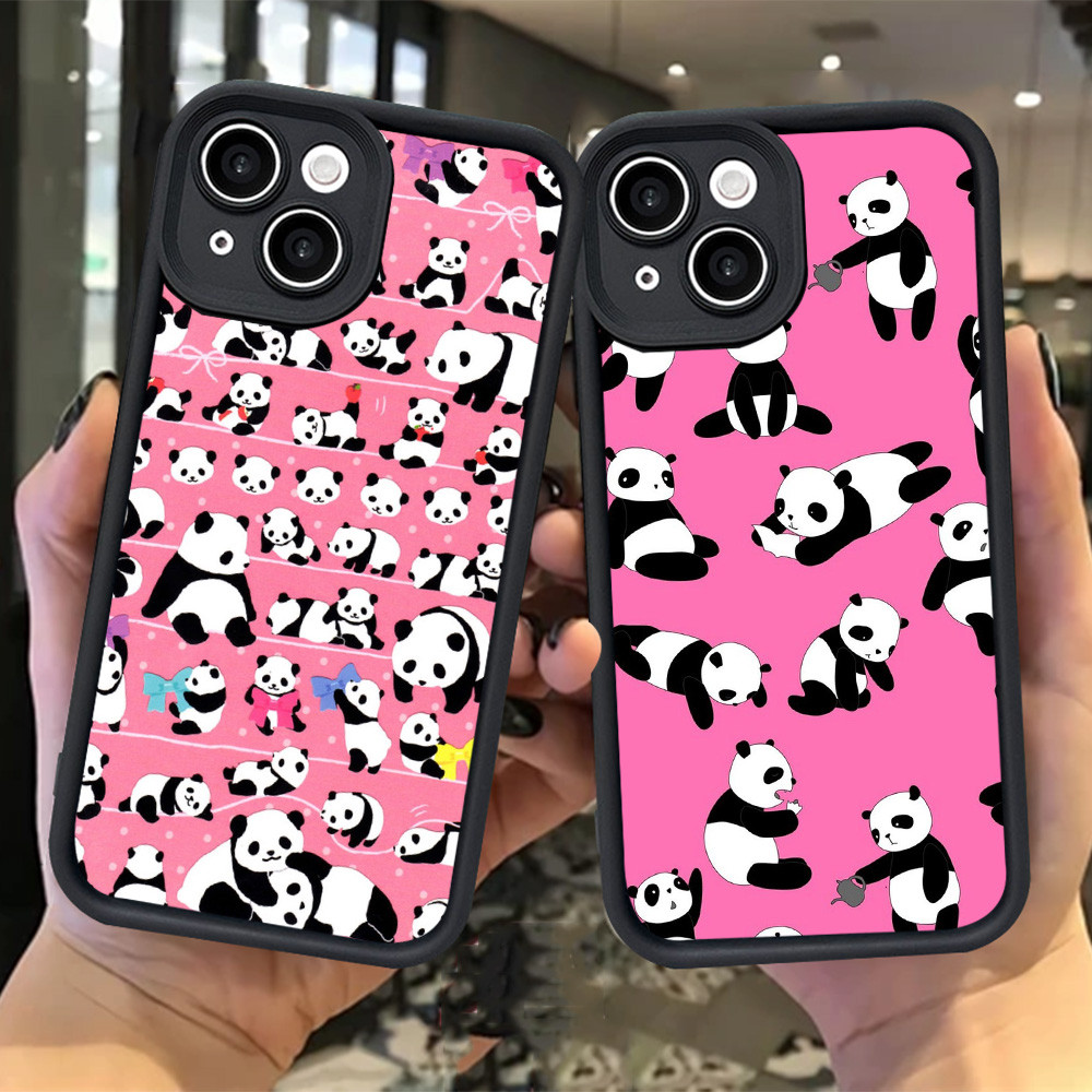 H-54 Cute Panda Case for Realme 8 5s 5i 9i 7i 5 C33 12 Lite Plus Pro 5G ...