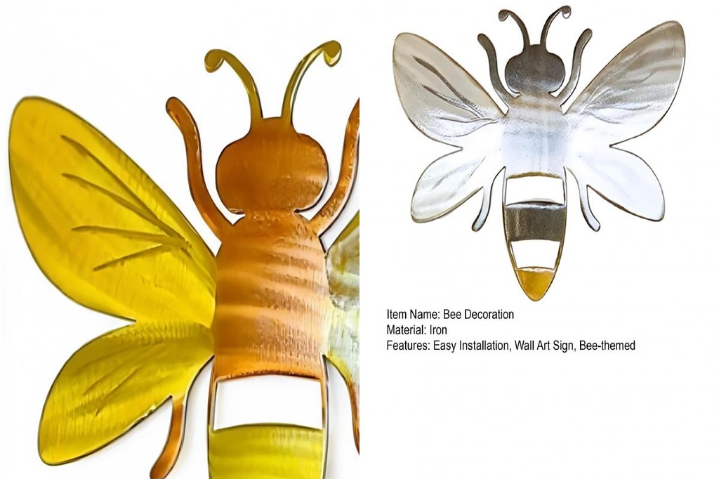 {xiapimart} Outdoor Metal Bee Wall Art Modern Bee Wall Sculpture ...