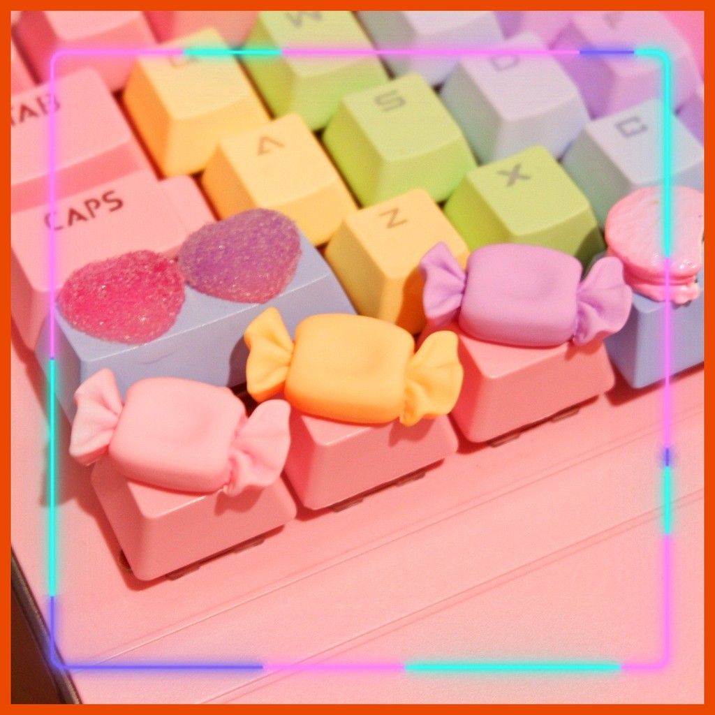 ๑ Flat Candy Artisan Kawaii Keycaps for Mechanical Keyboard | Shopee ...