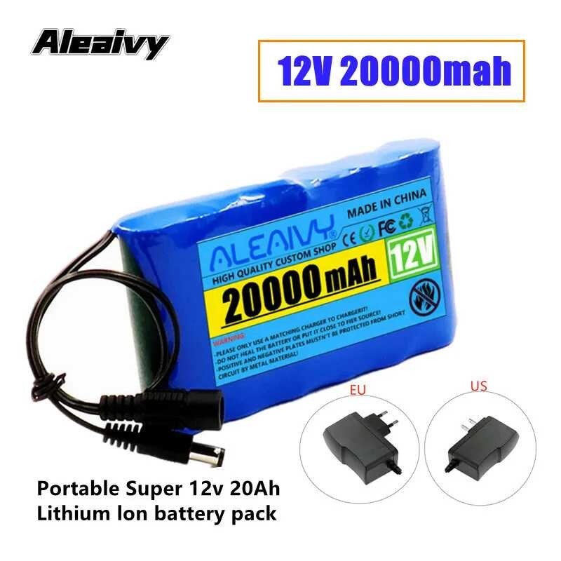 20000Mah Portable 12V Super Rechargeable Lithium-Ion Battery Pack, DC ...