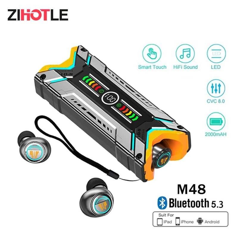 M48 TWS Wireless Headphones Mecha Bluetooth Earphones 9D Stereo Sport ...